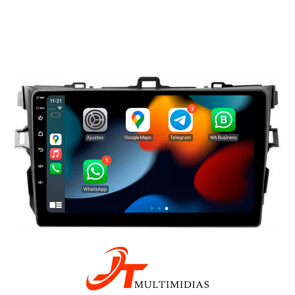 Central Multimidia Corolla 9 Pol Android GPS BT 2009 -2013 Carplay | Shopee Brasil