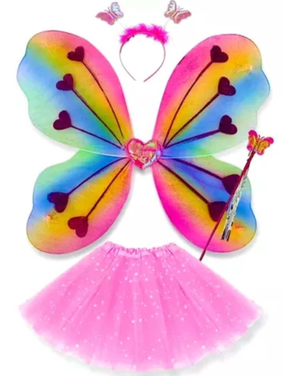 Fantasia Fada Infantil Rosa Asinha Varinha Tiara E Saia | Shopee Brasil