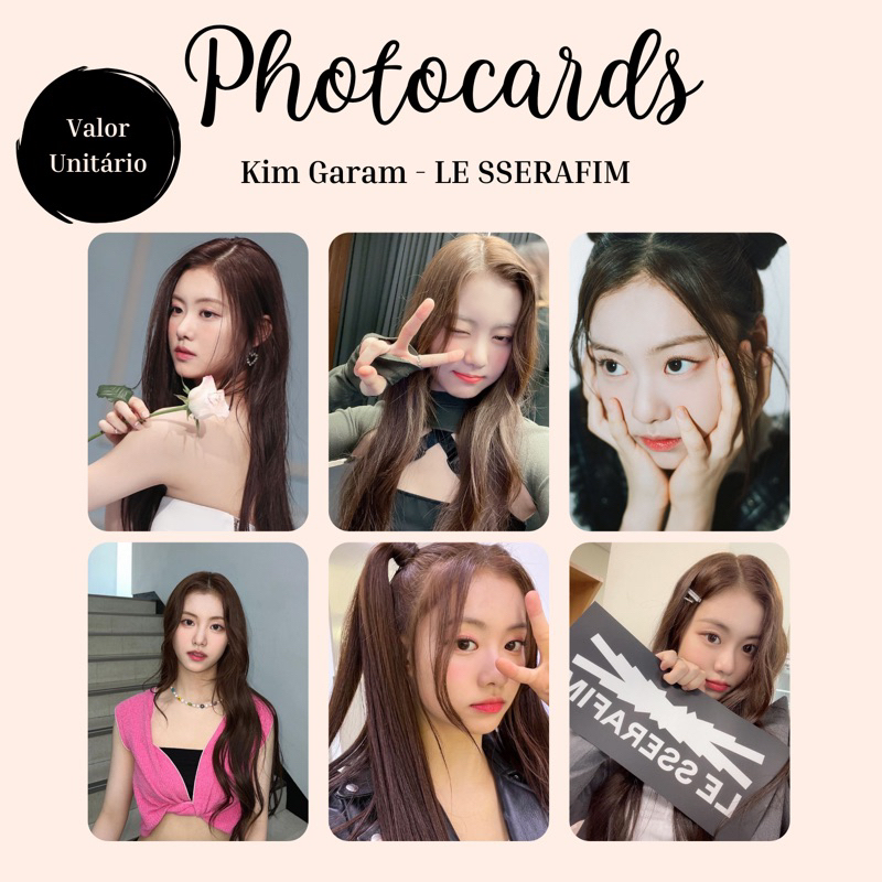 Photocard LE SSERAFIM | Kim Garam - Fanmade C/Sleeve | Shopee Brasil