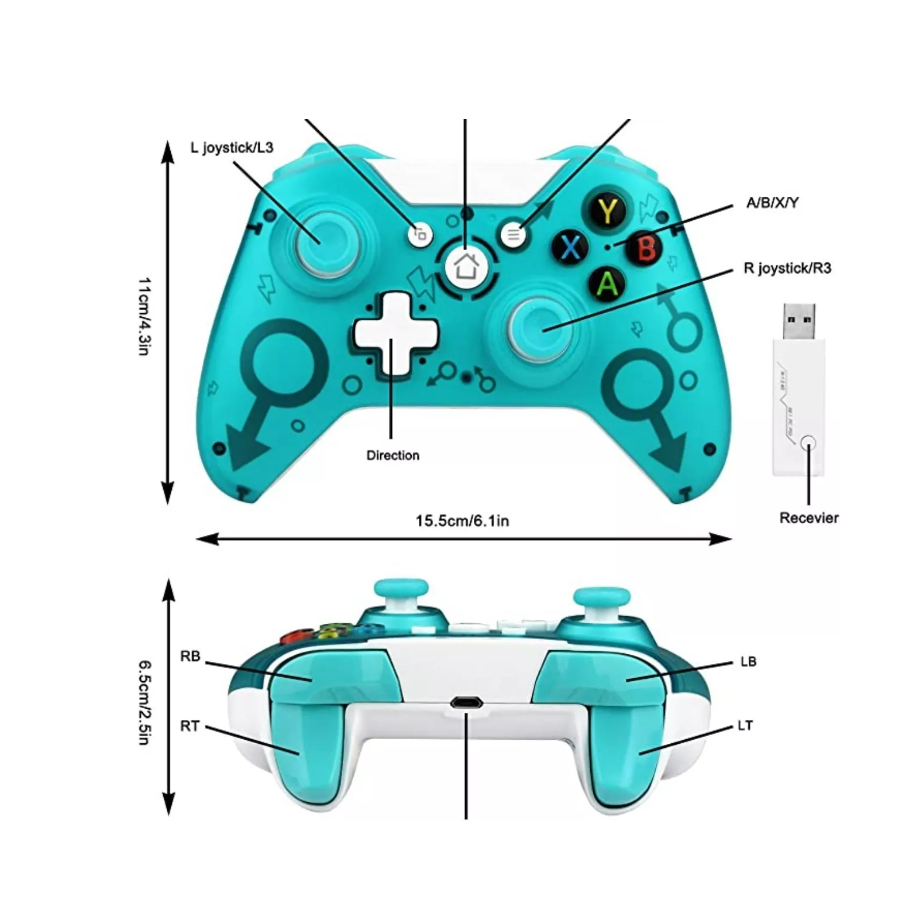 Controle Joystick sem Fio Wireless 2.4G p/ Xbox One / Ps3 / pc Gamer CD ...