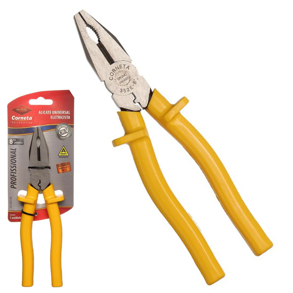 Alicate Universal Eletricista C/ Prensa Terminal 8.1/2 polegadas - Corneta | Shopee Brasil