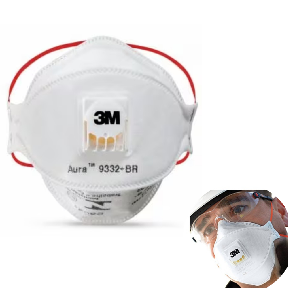 Kit 5 Máscaras Descartável 3m Aura 9332 Com Válvula Filtro Pff3 ...