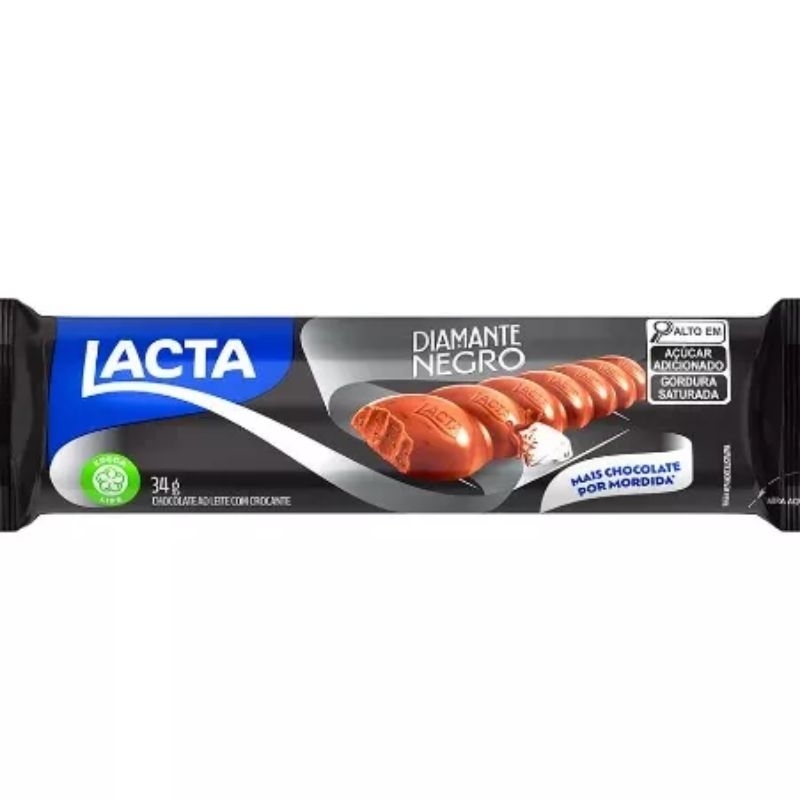 Chocolate Diamante Negro Lacta 30g a unidade. | Shopee Brasil