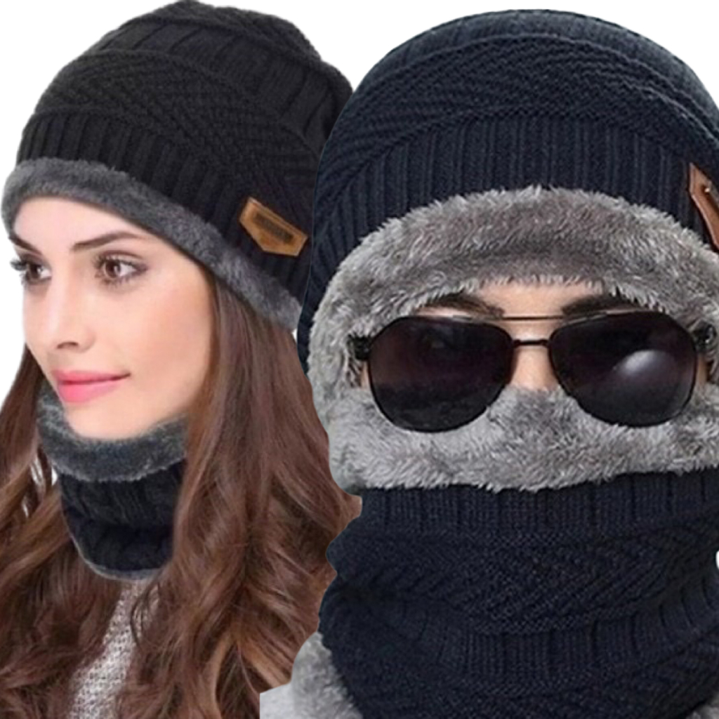 Touca Gorro Forrado Flanelado Frio Extremo Pelinho Estilosa Inverno ...