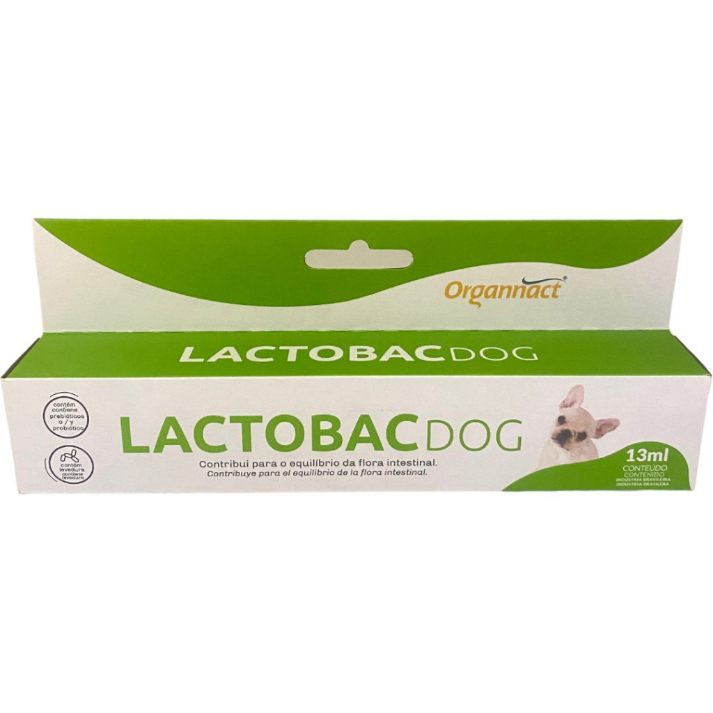 Lactobac Dog Suplemento Vitamínico Para Cachorro / Cães Próbiotico 13ml ...