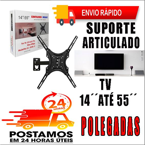 Suporte Articulado Tv Monitor Lcd Led Plasma 14 20 22 27 29 32 39 40 42 ...