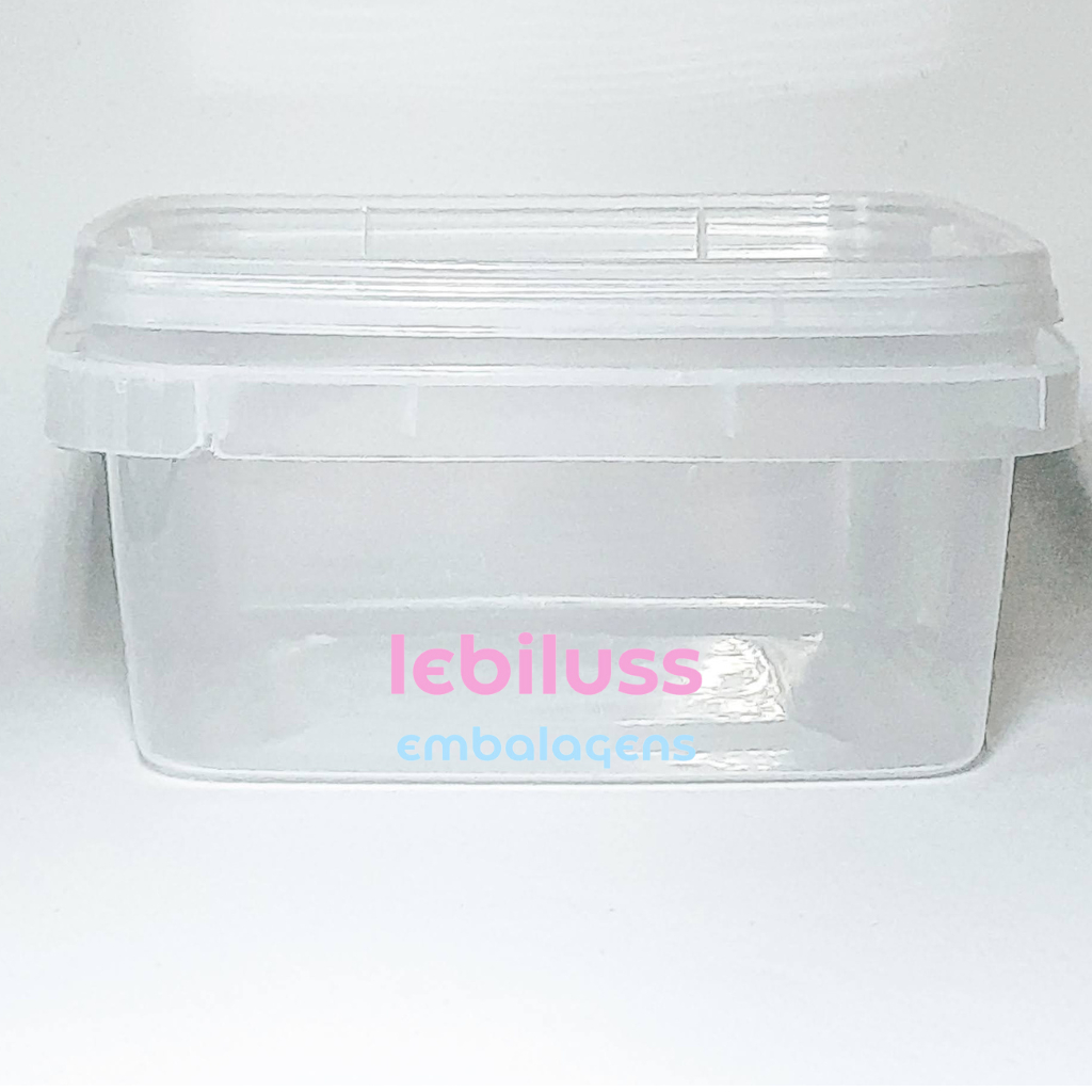 100 Unid Vasilha Pote Quadrado com Tampa Lacre 250ml Freezer e ...