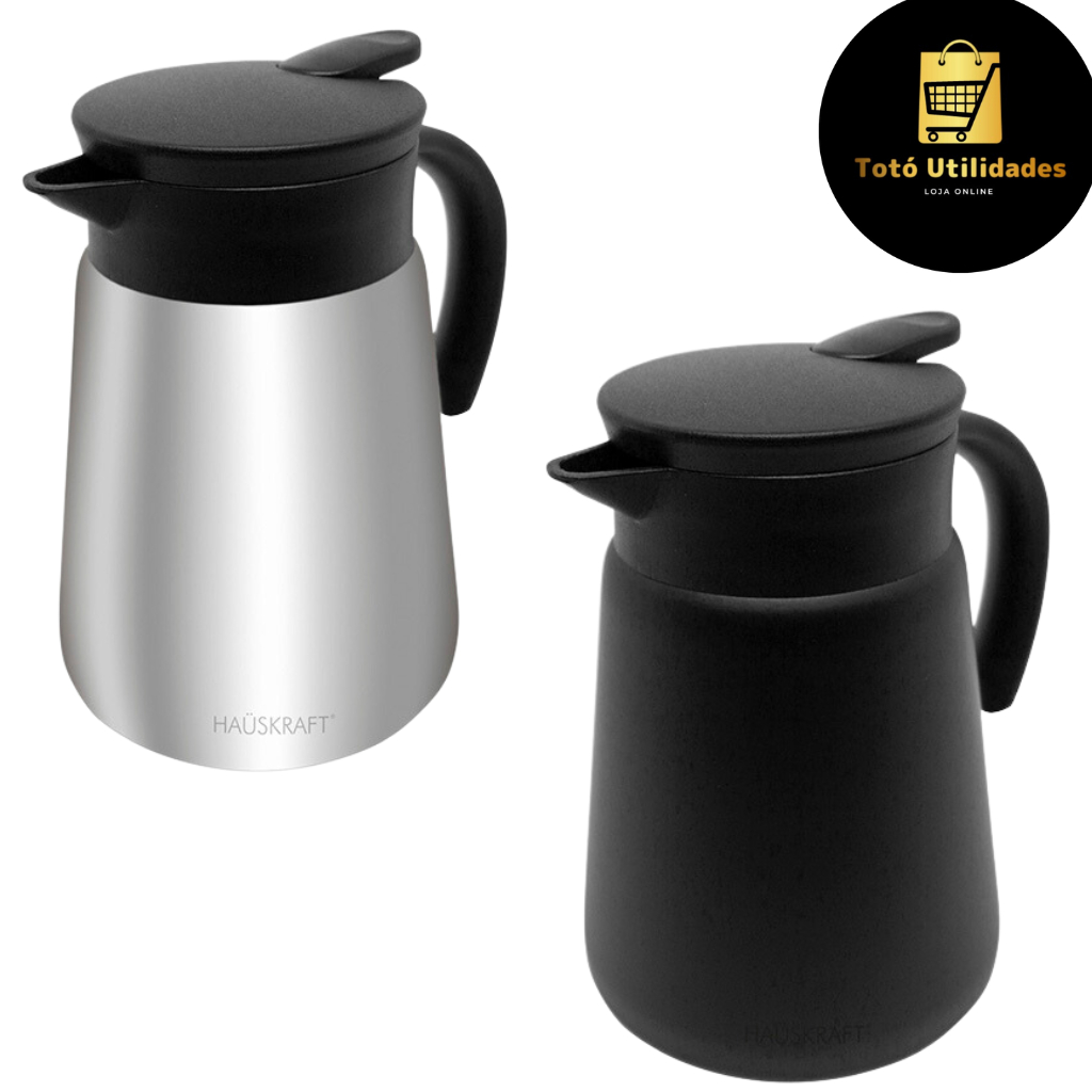 Garrafa Colors 800ml Preta ou Inox Hauskraft. | Shopee Brasil
