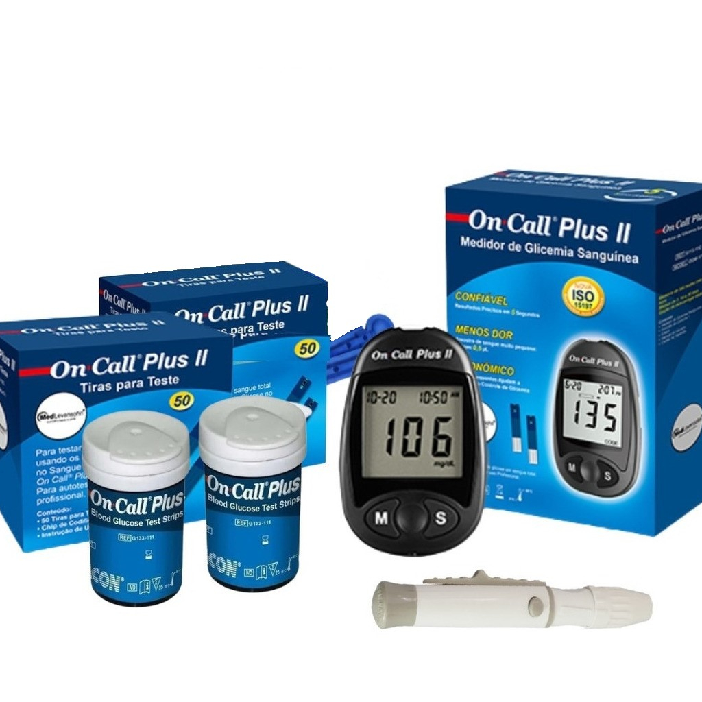Kit Completo Para Medir Glicose Controle Diabetes On Call Plus II com ...