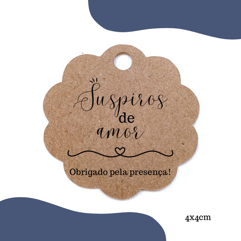 Tag para lembrancinhas Suspiros de amor | Shopee Brasil