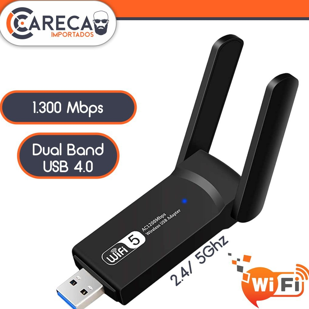 Adaptador Wifi 5g e Bluetooth 4.2 USB 3.0 Dual 1300mbps | Shopee Brasil