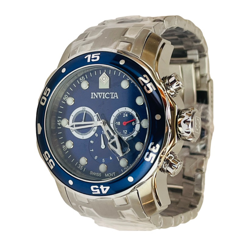 Relógio Invicta 0070 Pro Diver Masculino Prateado Fundo Azul | Shopee ...