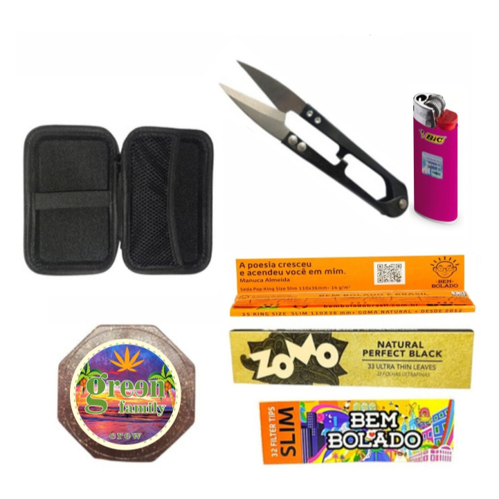 Kit Maconheiro Fumo Case porta itens Kit com 6 itens de Jah 4e20 Maria ...