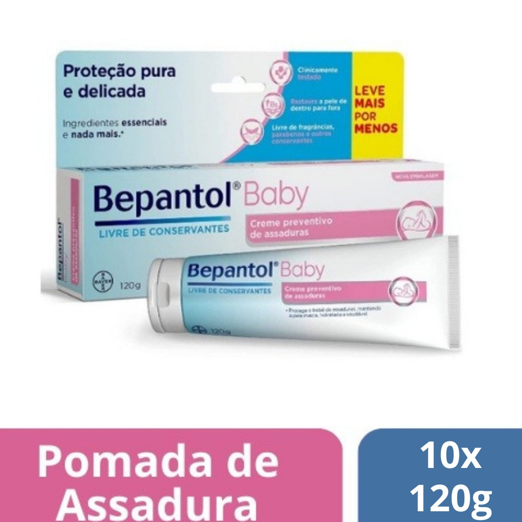 Kit com 10 Bepantol Baby 120g cada - Pomada de Assadura | Shopee Brasil
