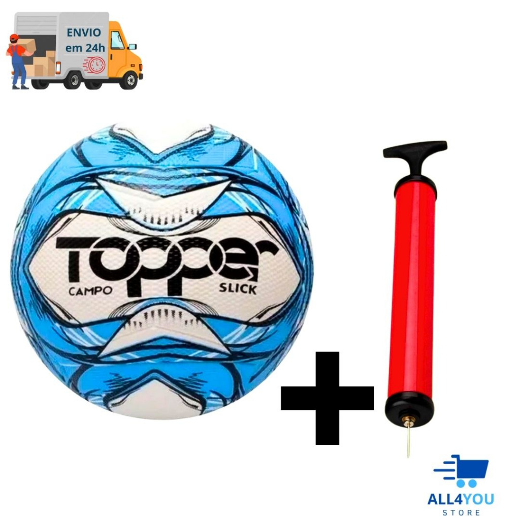 Bola de Futebol de Campo Oficial Topper + Bomba Original Resistente ...