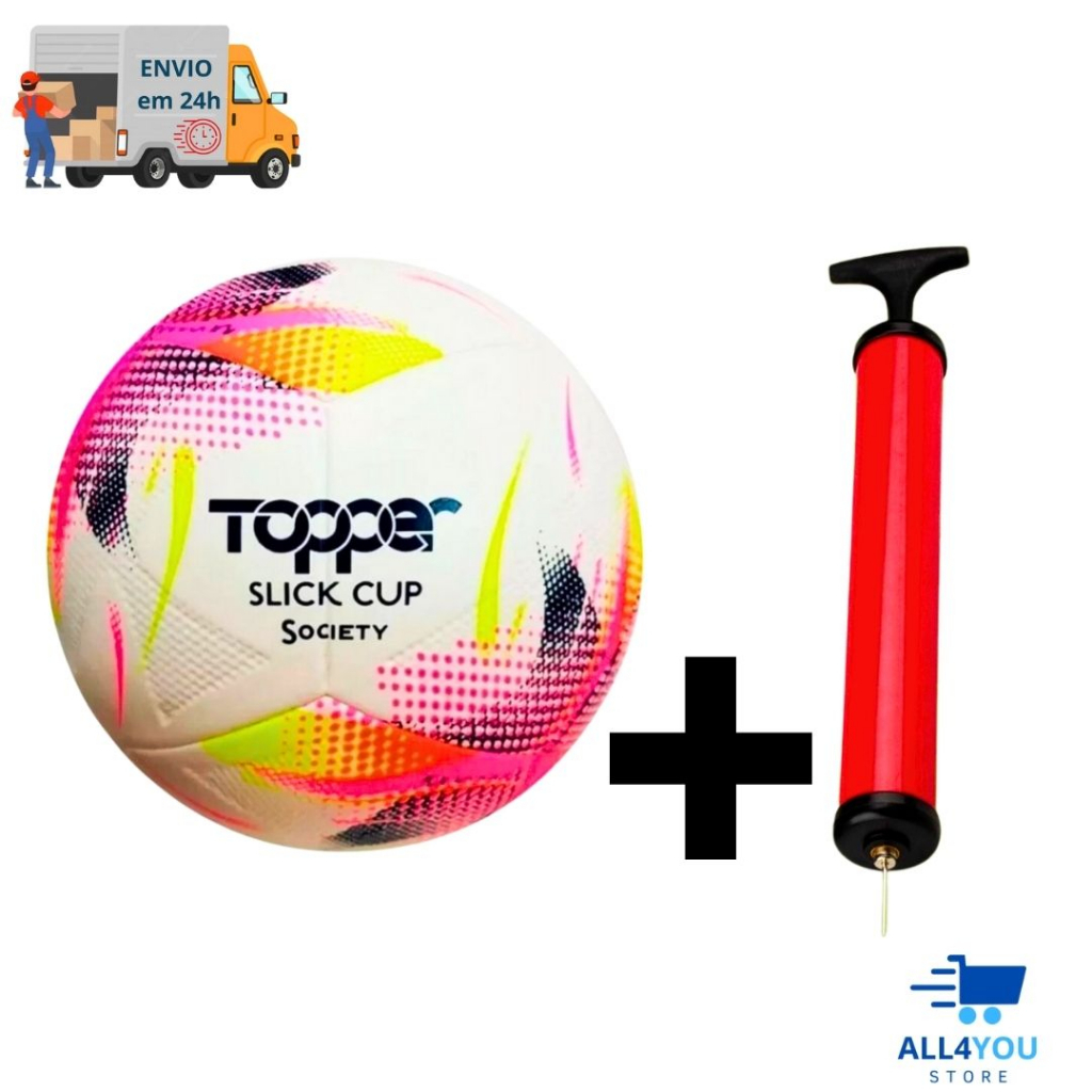 Bola de Futebol Society Oficial Topper + Bomba Original Resistente ...