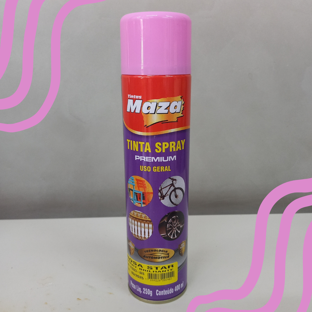 Tinta Maza Spray Brilhante Rosa star 400ml | Shopee Brasil