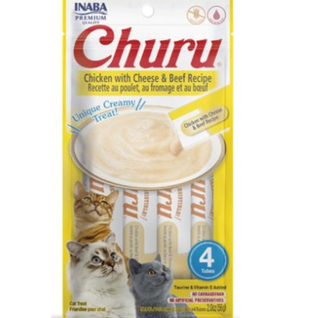 Churu Petisco Cremoso Para Gatos Sabor Frango Com Queijo Pacote com 4 ...