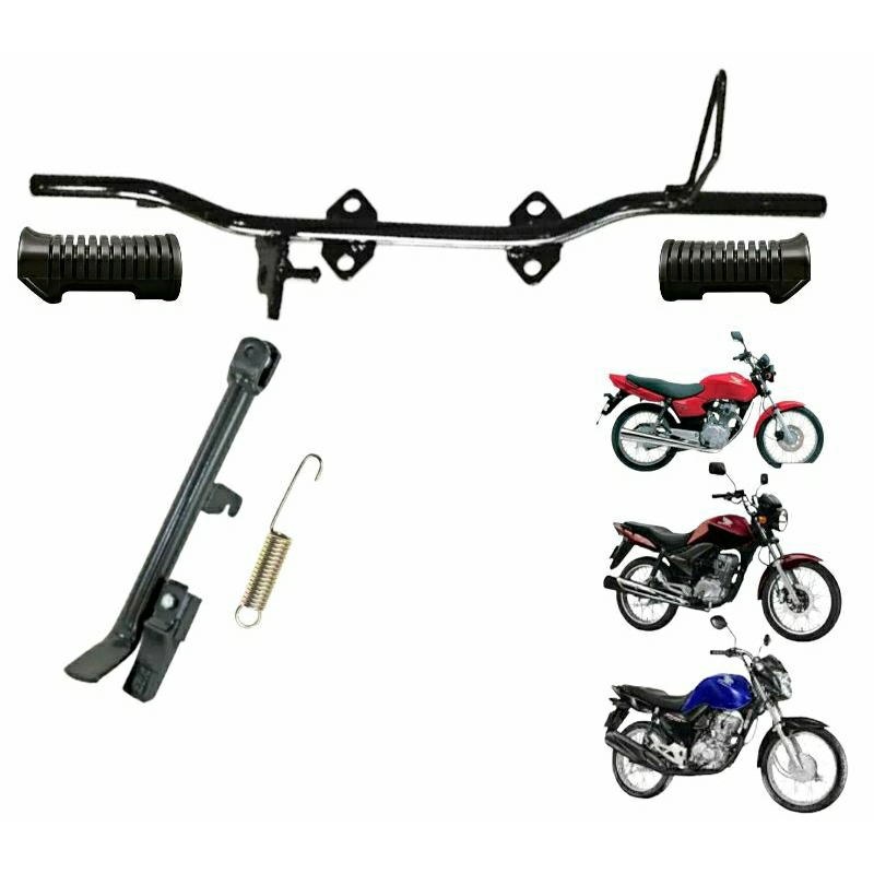 Kit Completo Estribo Titan Fan 125 150 160 / Start 160 + Pedal De Apoio ...
