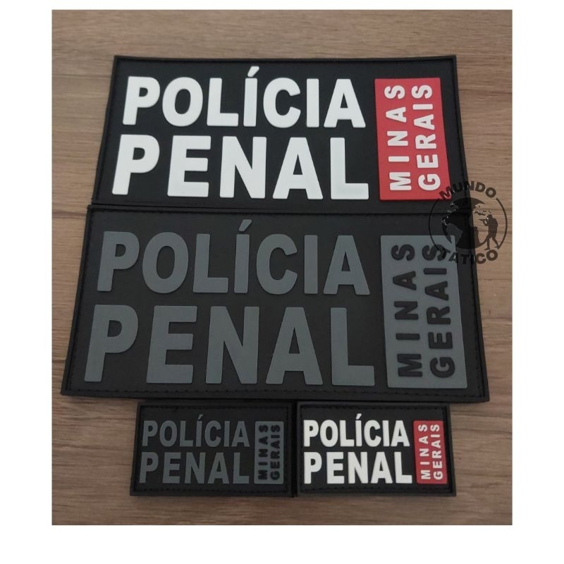 Emborrachado Polícia Penal-MG Monocromático Colorido Costa Frente para Capa Colete Patch ...