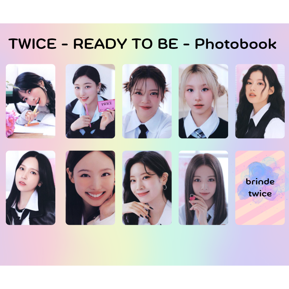 KPOP Photocards TWICE - KIT READY TO BE - Fanmdade - Mina - Nayeon - Jeongyeon - Sana - Jihyo ...