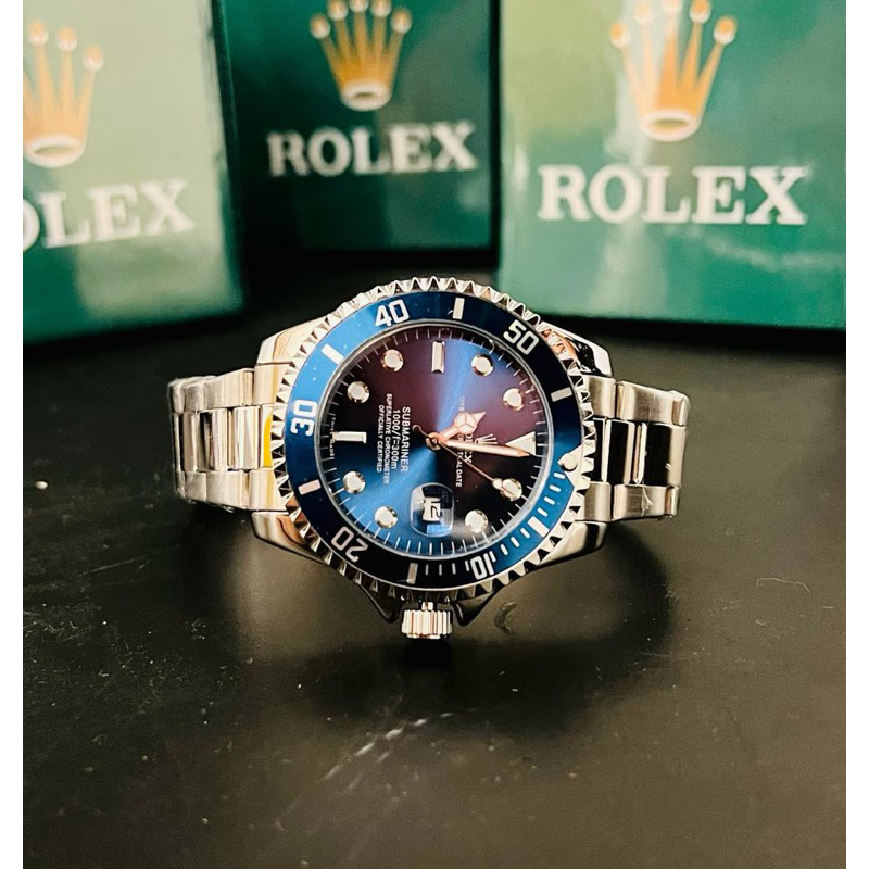 Relógio Rolex Prata c/ Azul | Shopee Brasil