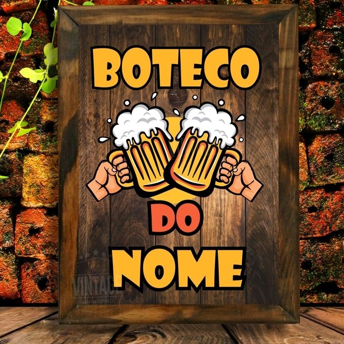 Quadro Boteco Bar Casa e Cozinha Personalizado Moldura Madeira Diversos ...