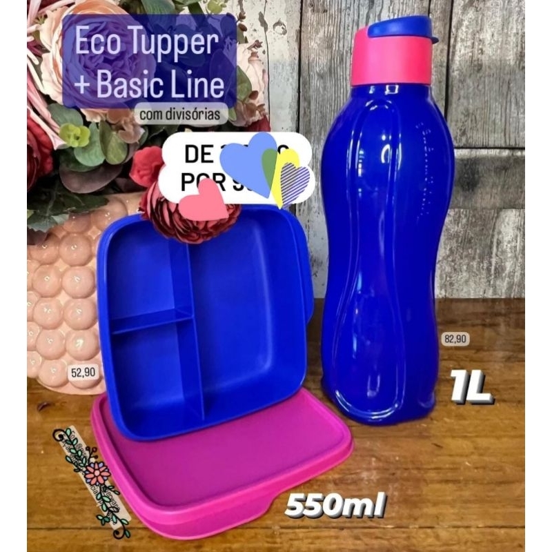 Kit Eco Tupper Plus 1 litro + Basic Line Tupperware | Shopee Brasil