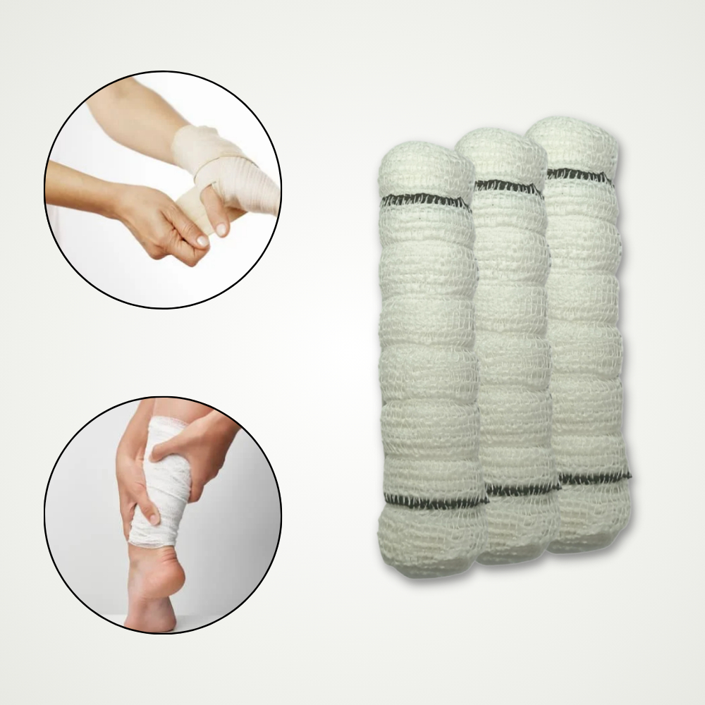 Atadura Faixa crepe ou Crepom 15cm x 1,8mt (4,5mt esticada) c/12 Rolos ...