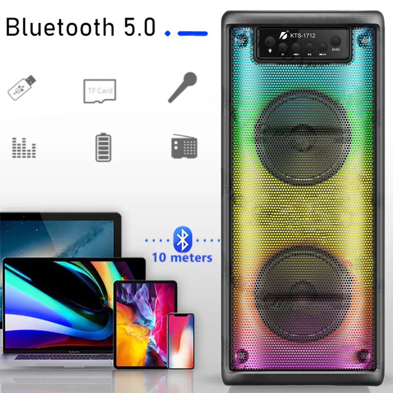 Caixa de Som Portátil Wireless Bluetooth Rádio FM PenDrive SD KTS-1712 ...
