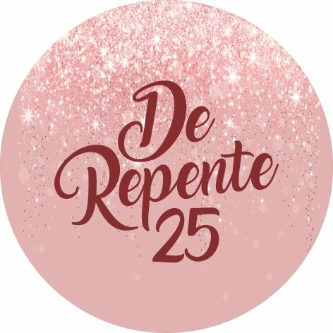 Painel Redondo Lona de Festa De Repente 25 Anos Rose 1,20mt | Shopee Brasil