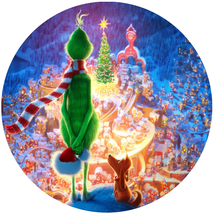 Painel Grinch Redondo 1,20 x 1,20 Em Tecido Sublimado Com Elástico ...