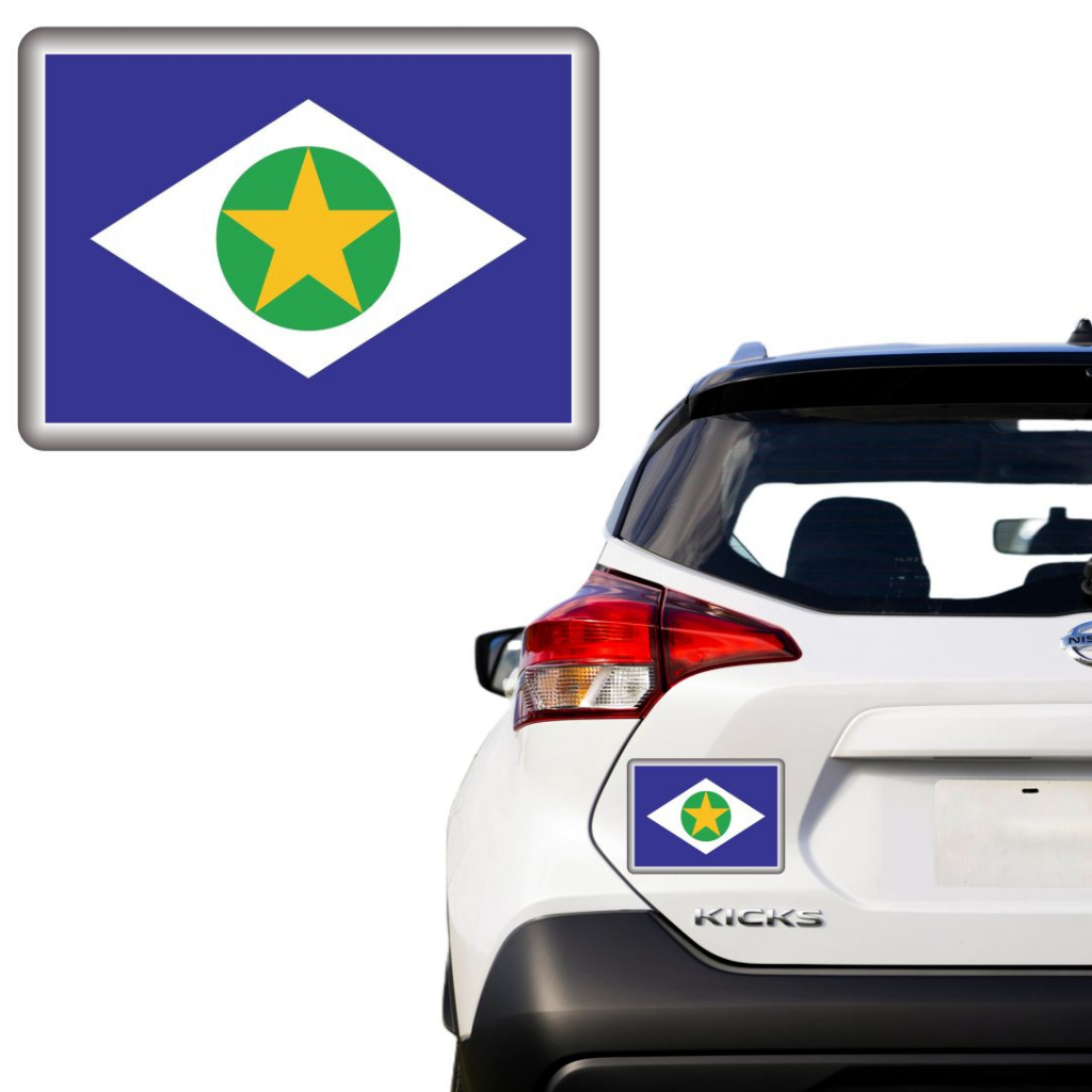 Adesivo em alto relevo bandeira do Mato Grosso MT | Shopee Brasil