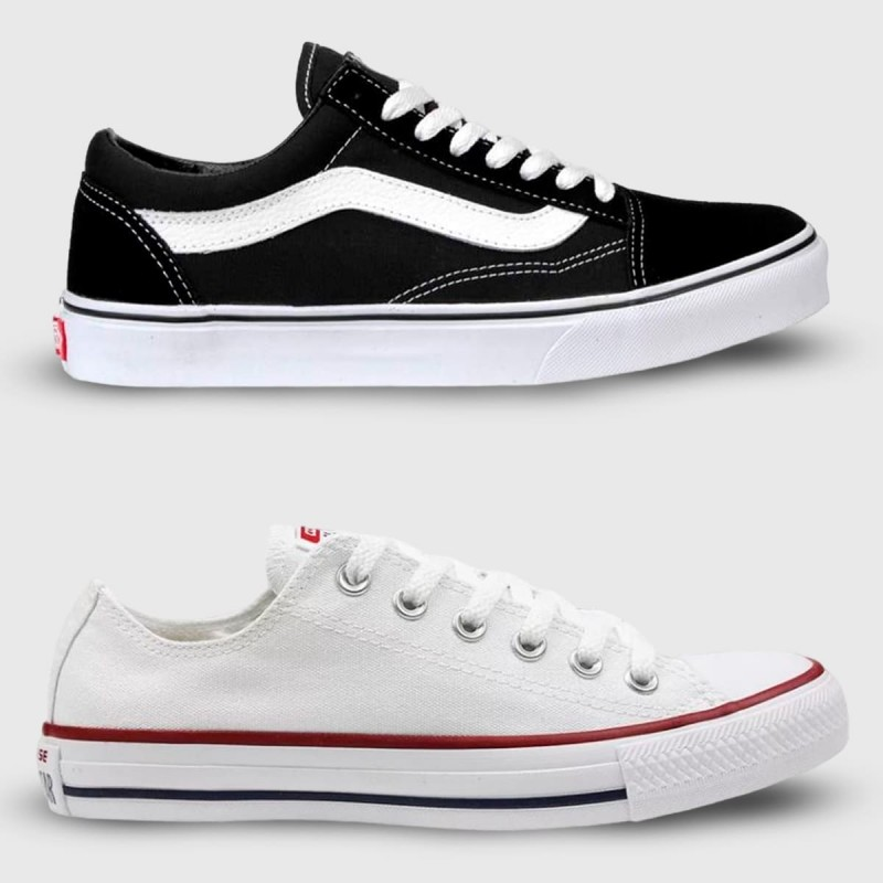 Kit 2 Tênis Vans Old Skool E Converse All Star Chuck Taylor Original ...