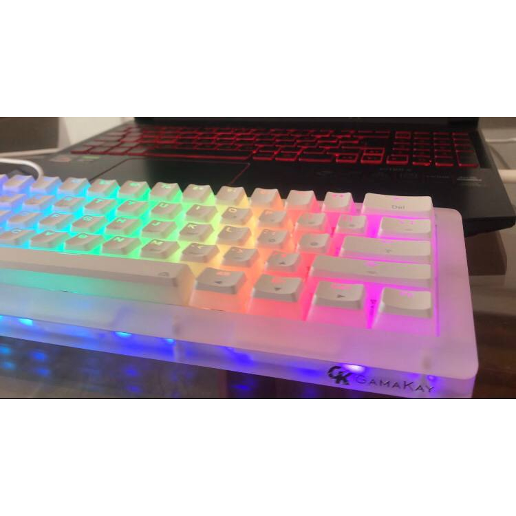 Gamakay mk61 60 % Com Fio Teclado Mecânico rgb Teclas De Pudim De ...