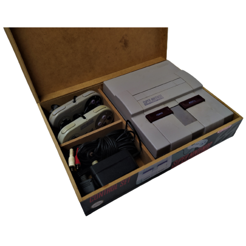 Caixa Super Nintendo Super Set Com Divisoria Em Mdf - Escorrega o Preço