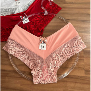 Kit com 5 Calcinhas de Renda Box Shortinho Cueca Boxer Feminina Linda | Shopee Brasil
