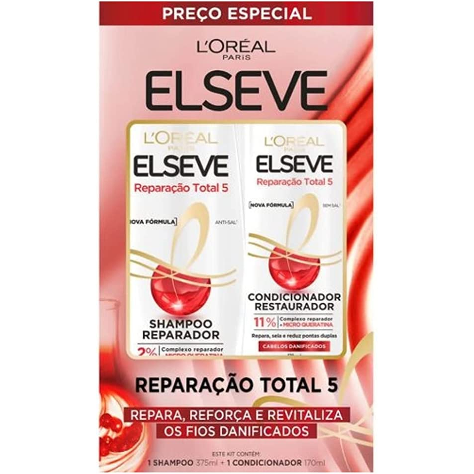 Kit Elseve Shampoo 375mL + Condicionador 170mL | Shopee Brasil