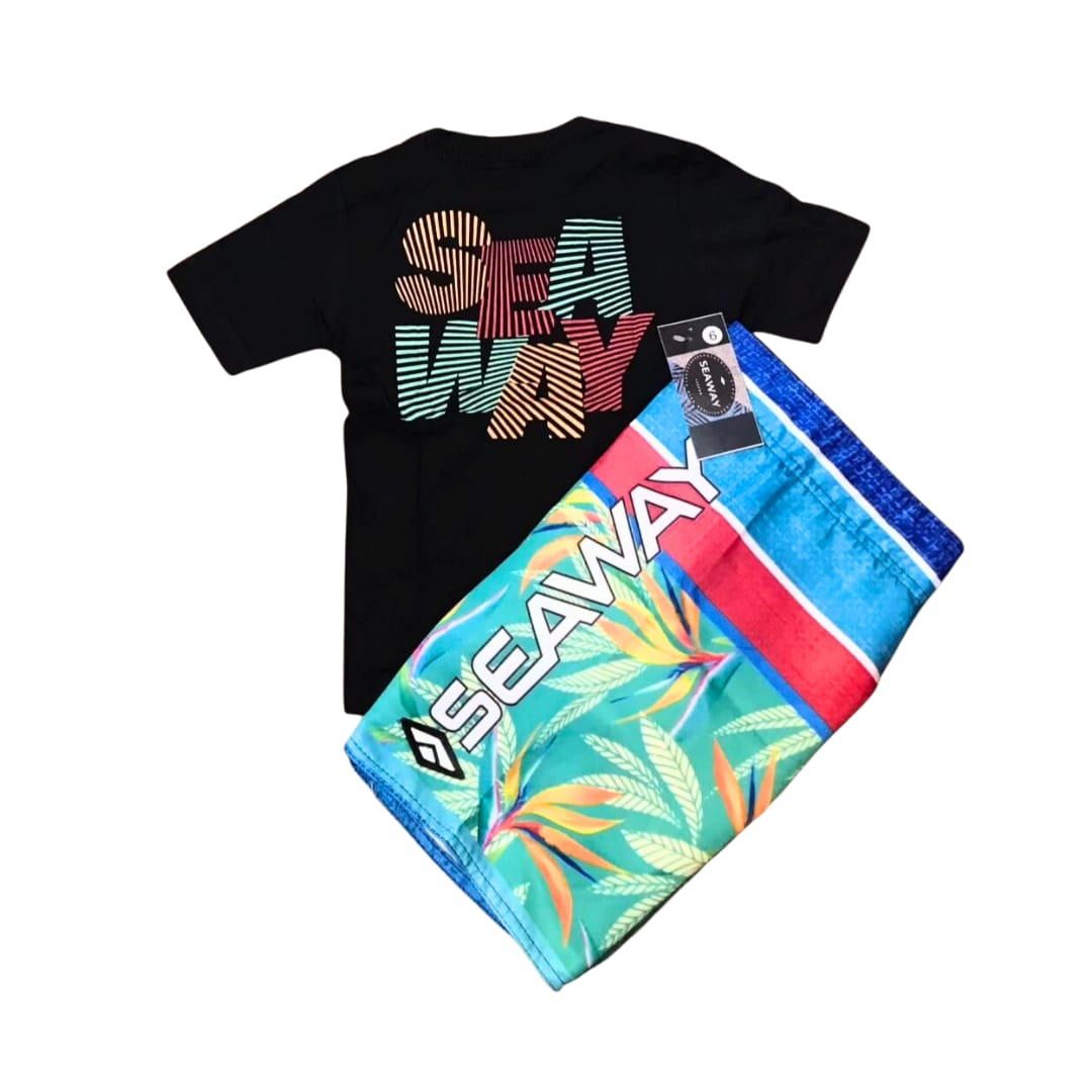 KIT SEAWAY INFANTIL BERMUDA + CAMISA | Shopee Brasil