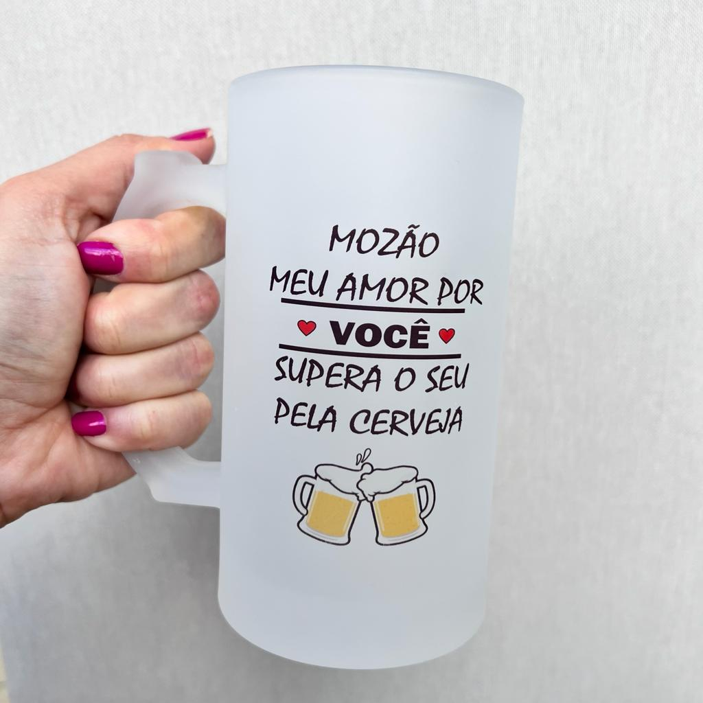 Caneca Chopp Personalizada Vidro Jateado Presente Dia Dos Namorados | Shopee Brasil