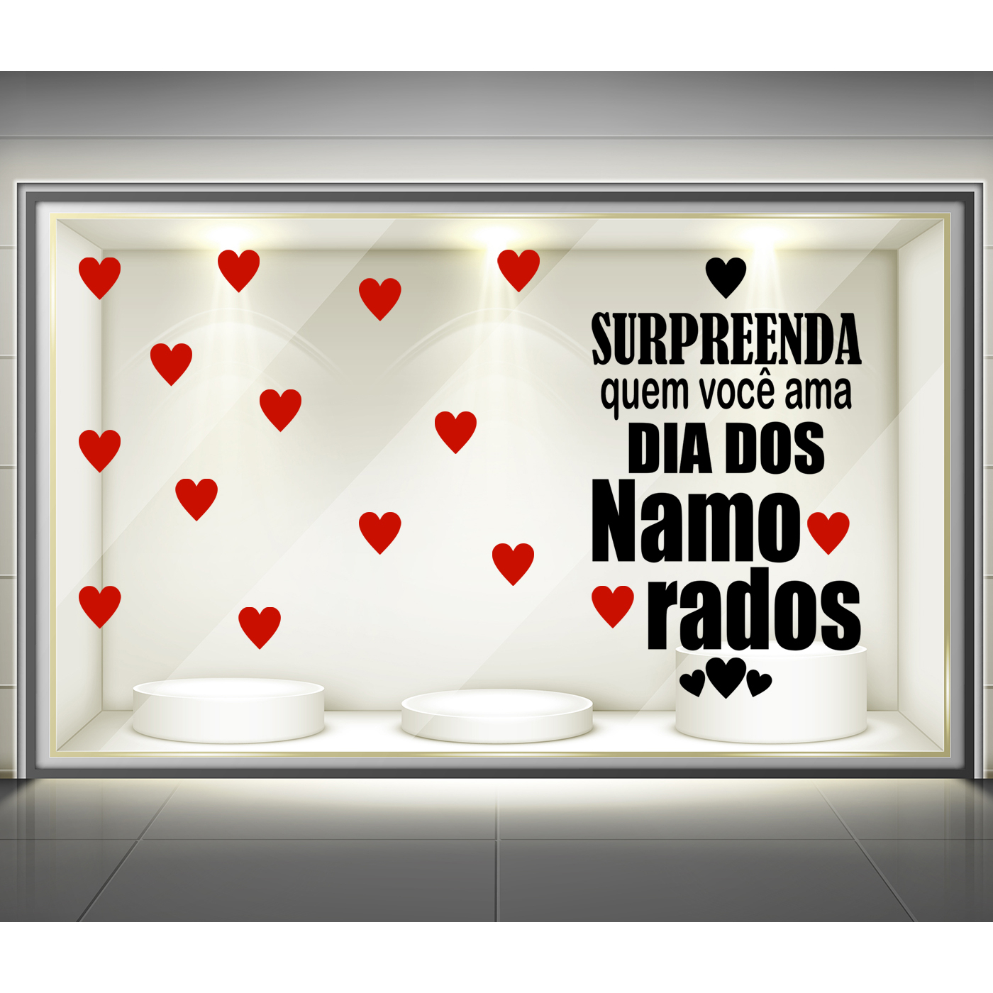 Adesivo Dia Dos Namorados Vitrine Loja Roupa Fachada Blindex Shopping Grande 95cm | Shopee Brasil