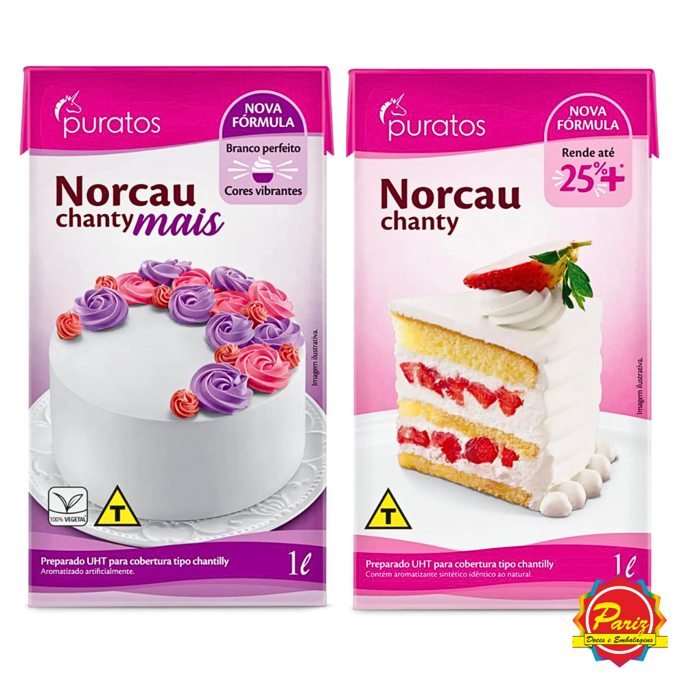 Chantilly Norcau Chanty Tradicional 1L, Chanty Mais 1L, Chantilly para ...