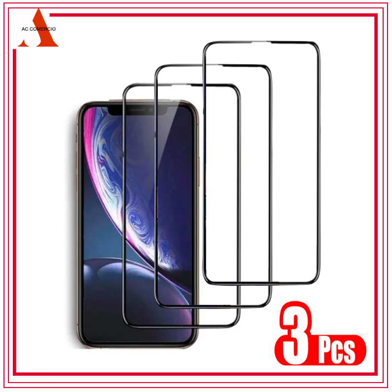 Kit 3 Película De Vidro Temperado 3d Para Iphone 6 7 8 Plus Xs Xr 11