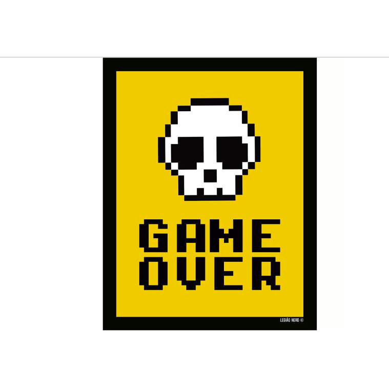 Placa decorativa, Game Over Skull, PL457, Legião Nerd | Shopee Brasil