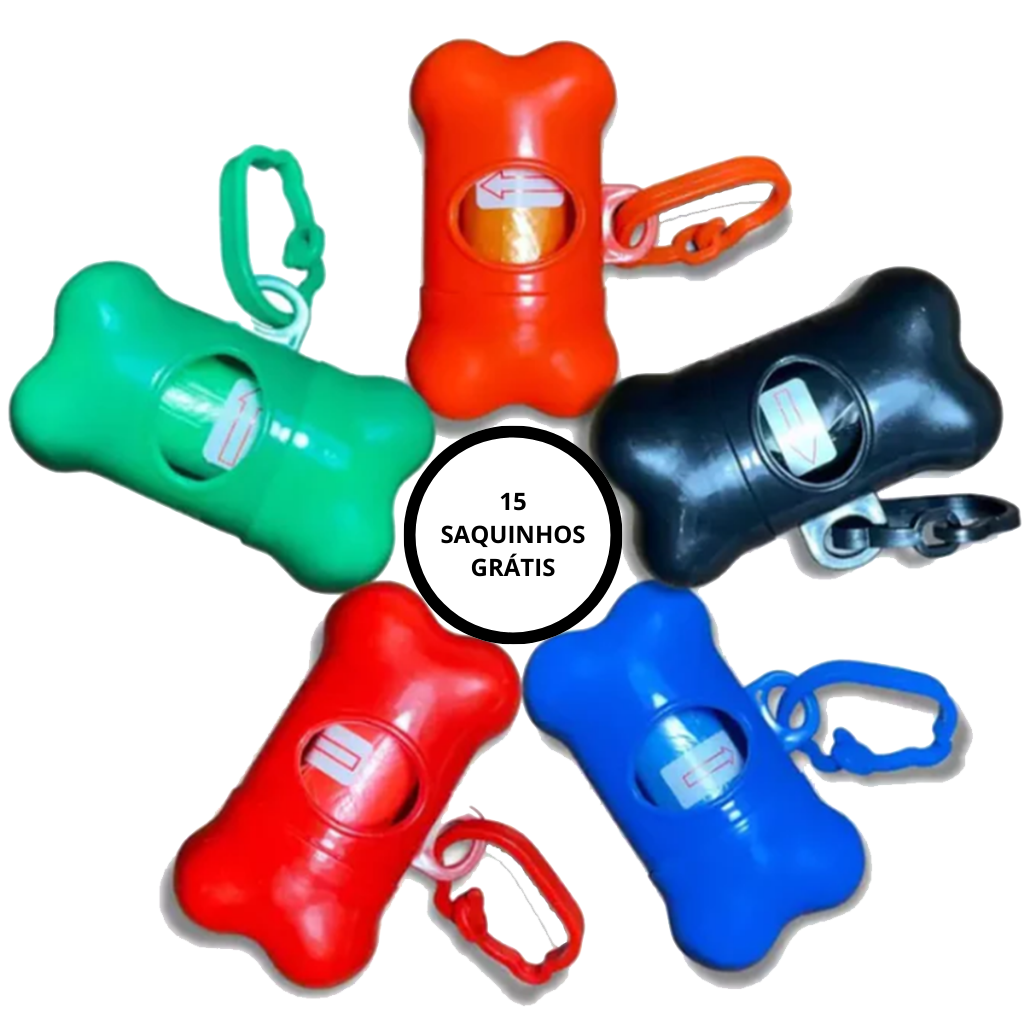 Kit Cata Caca Cachorro + Porta Saquinhos gatos pets em geral com 15 ...