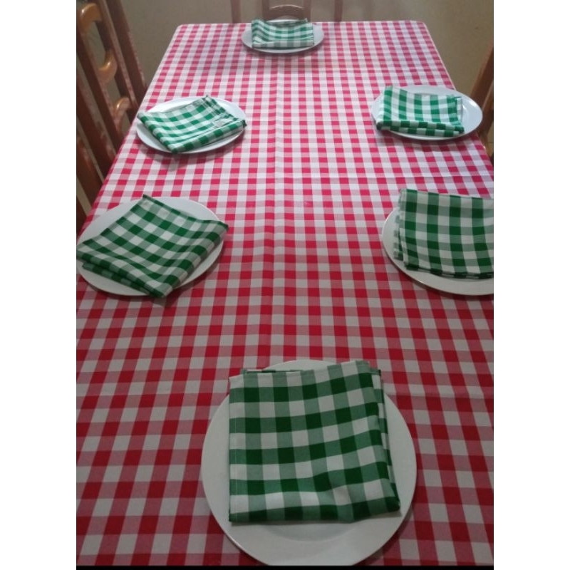 toalha de mesa xadrez cantina italiana 6 lugares retangular+6 ...