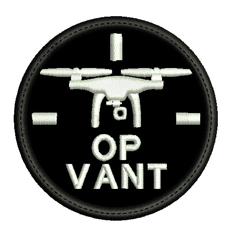 Patch bordado Operador Vant com carrapicho, para costurar ou termocolante Piloto de Drone ...