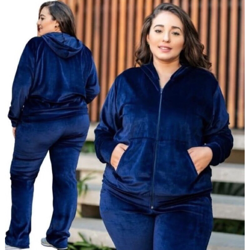 Conjunto Plush Plus size com capuz | Shopee Brasil