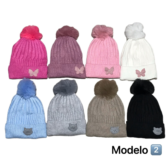 Touca Gorro infantil menino e menina Pom Pom fofo pelinho por dentro ...