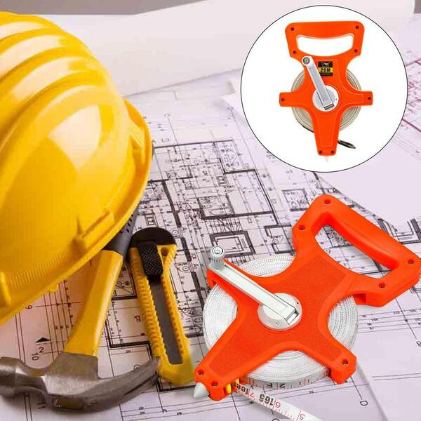 Trena Aberta 50 Metros Fibra de Vidro Fita Métrica Longa Caixa | Shopee ...